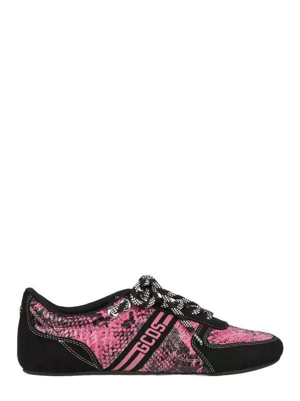 Gcds Snakeskin-print Sneakers - Pink