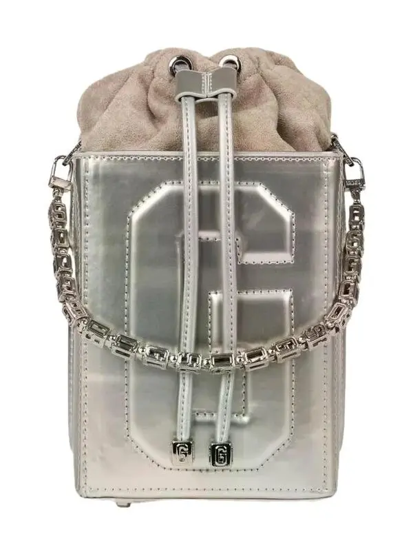 Gcds Logo-embossed Shoulder Bag - Silver