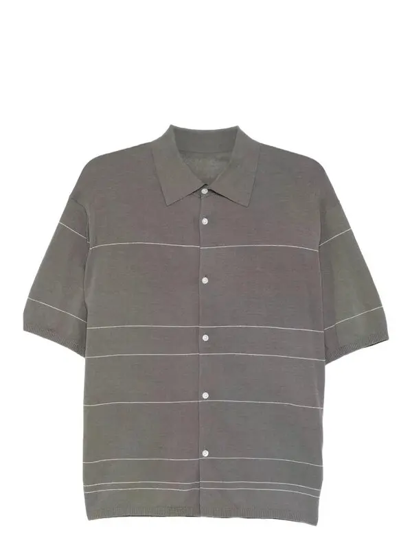 CROQUIS Collared Striped Shirt - Grey