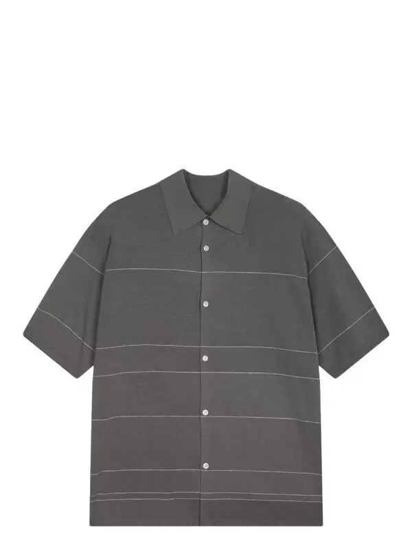 CROQUIS Collared Striped Shirt - Grey