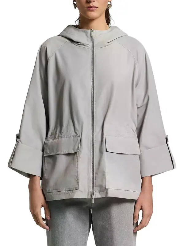 Peserico Hooded Parka Coat - Grey