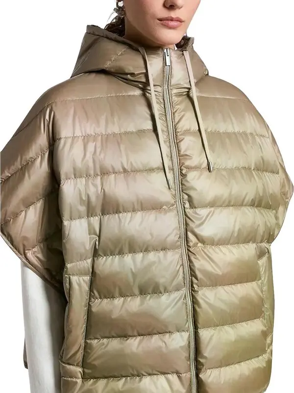 Peserico Hooded Zip Puffer Jacket - Neutrals