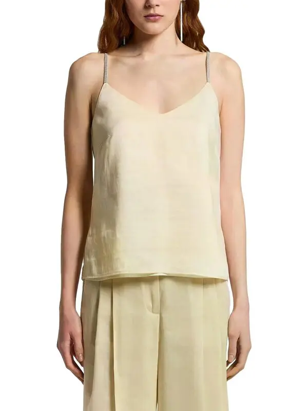 Peserico Embellished Straps Sleeveless Top - Neutrals