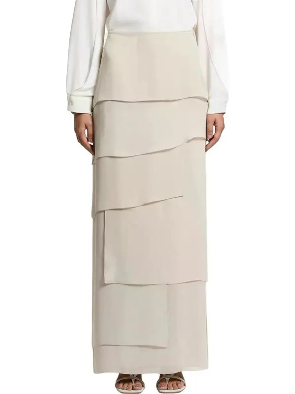Peserico Tiered Maxi Skirt - Neutrals