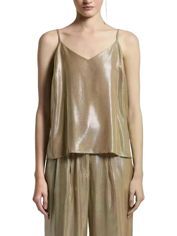 Peserico Sleeveless V-neck Top - Neutrals