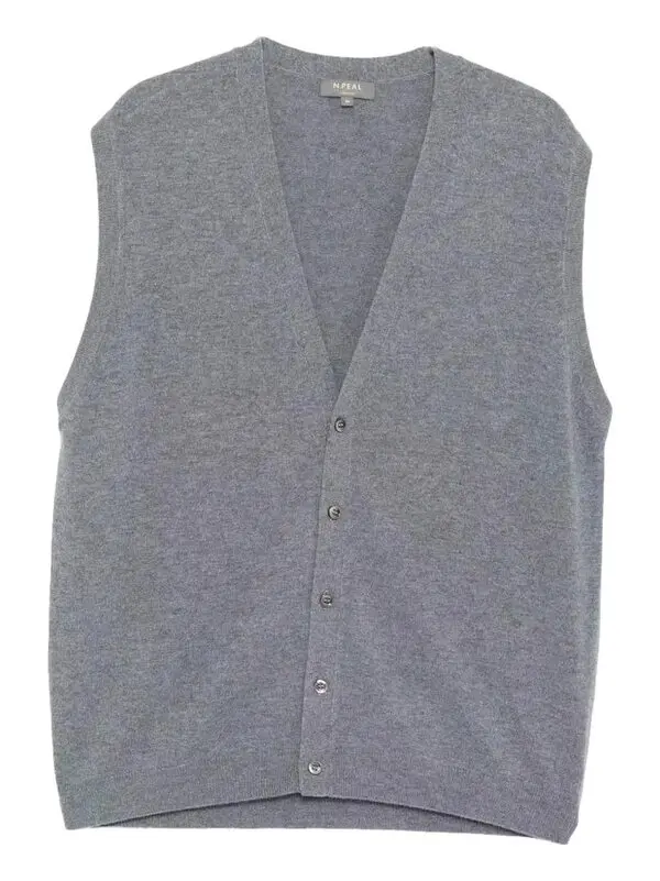 N.peal Cashmere Sleeveless Cardigan - Grey