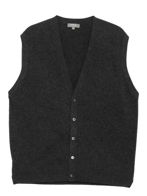N.peal Cashmere Sleeveless Cardigan - Grey