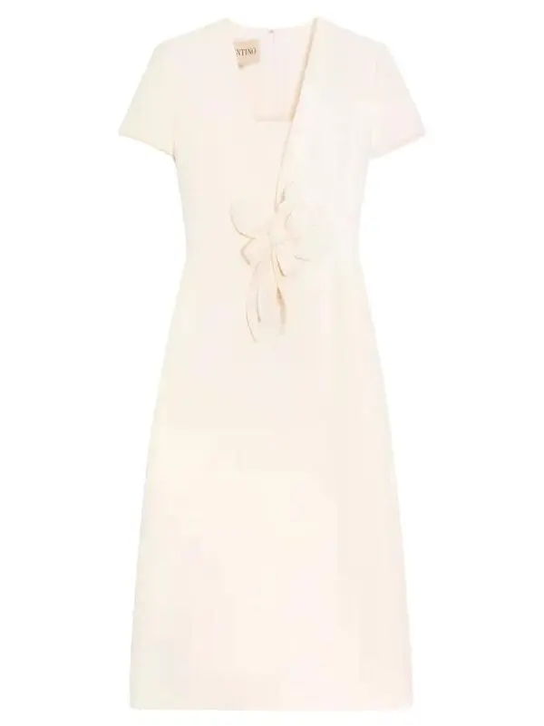 Valentino Garavani Embroidered Crepe Couture Dress - Neutrals