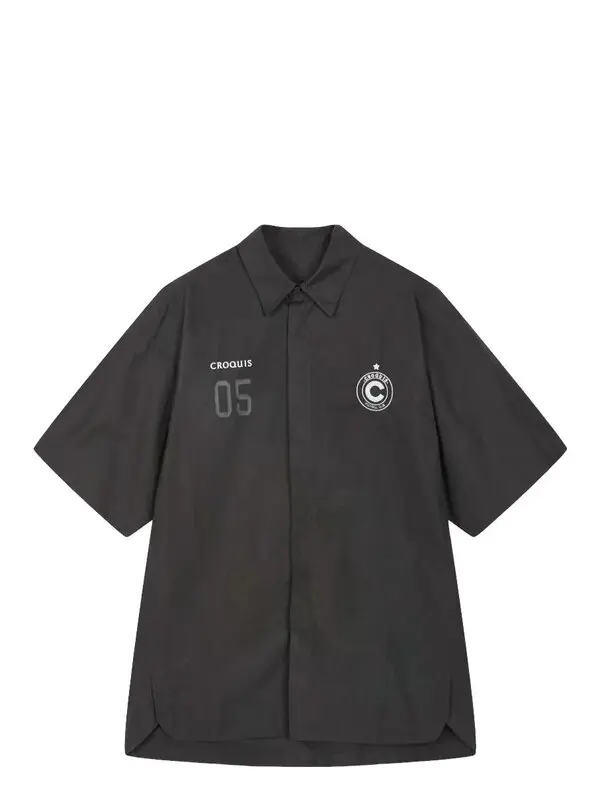 CROQUIS Logo-embroidered Shirt - Black