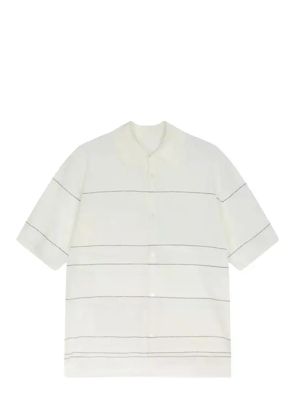 CROQUIS Striped Collared Polo Shirt - Neutrals