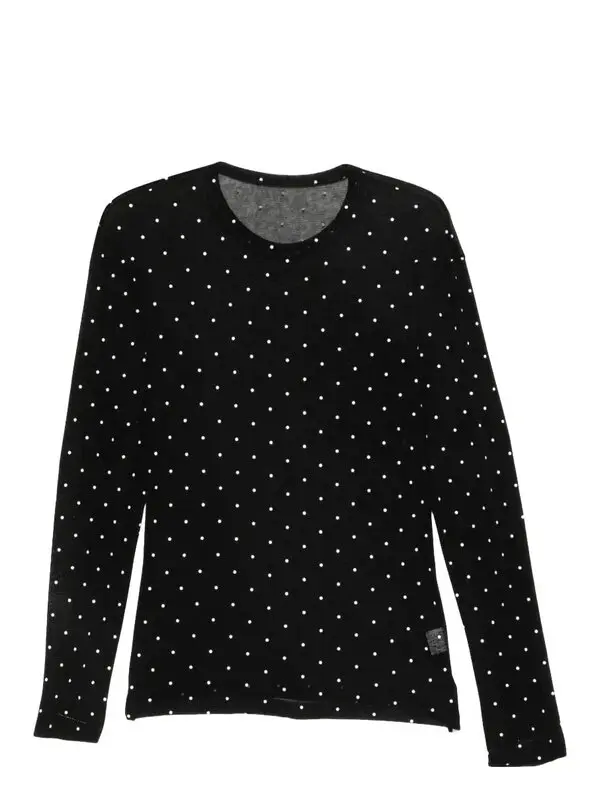 JNBY Polka-dot Cotton T-shirt - Black