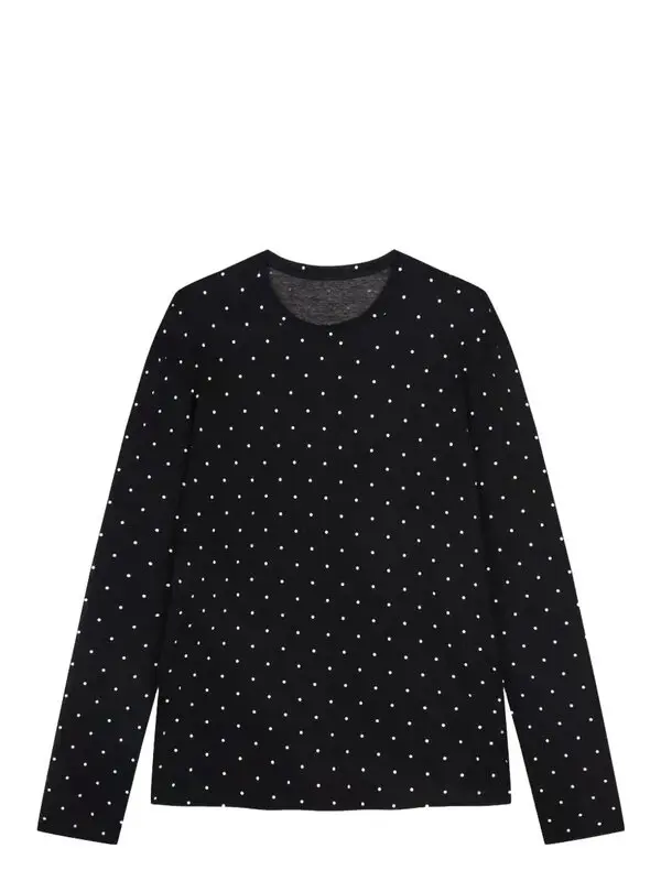 JNBY Polka-dot Cotton T-shirt - Black