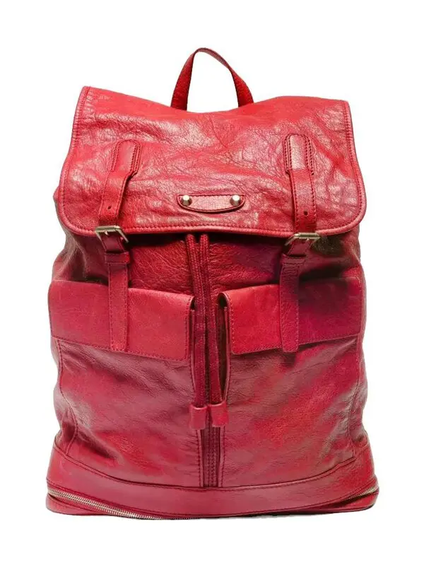 Balenciaga 2010s Classic Leather Backpack - Red