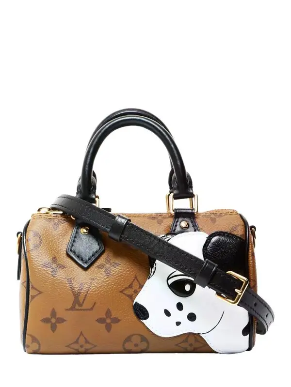 LOUIS VUITTON X Nanospeedy X Sun Yitian Dog Appliqué Shoulder Bag - Brown
