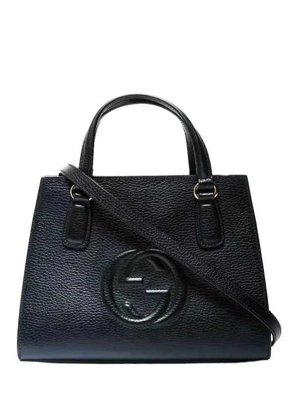 Gucci Logo Leather Bag - Black