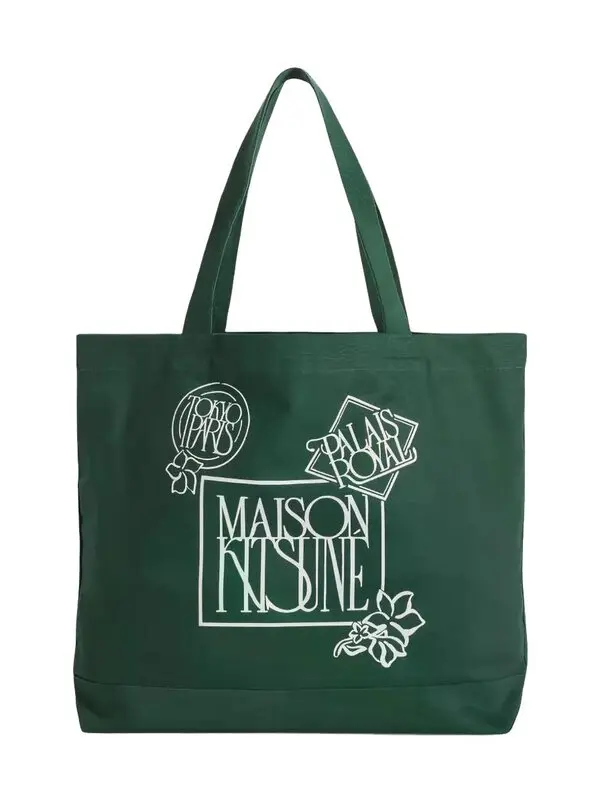 Maison Kitsuné Art Nouveau Stamp Tote Bag - Green