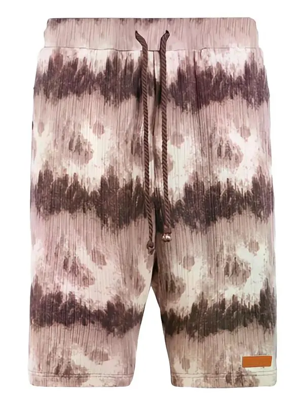 MAISON HIDEOUT Knit Cloud Pattern Shorts - Neutrals