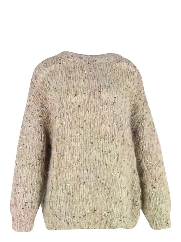 Brunello Cucinelli Sequin-embellished Open-knit Sweater - Neutrals