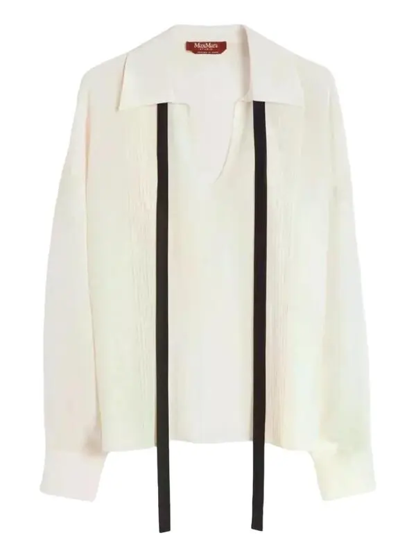 Max Mara Colono Bow-collar Shirt - Neutrals