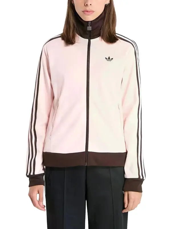 Adidas Zip-up Short-sleeve Sweatshirt - Pink