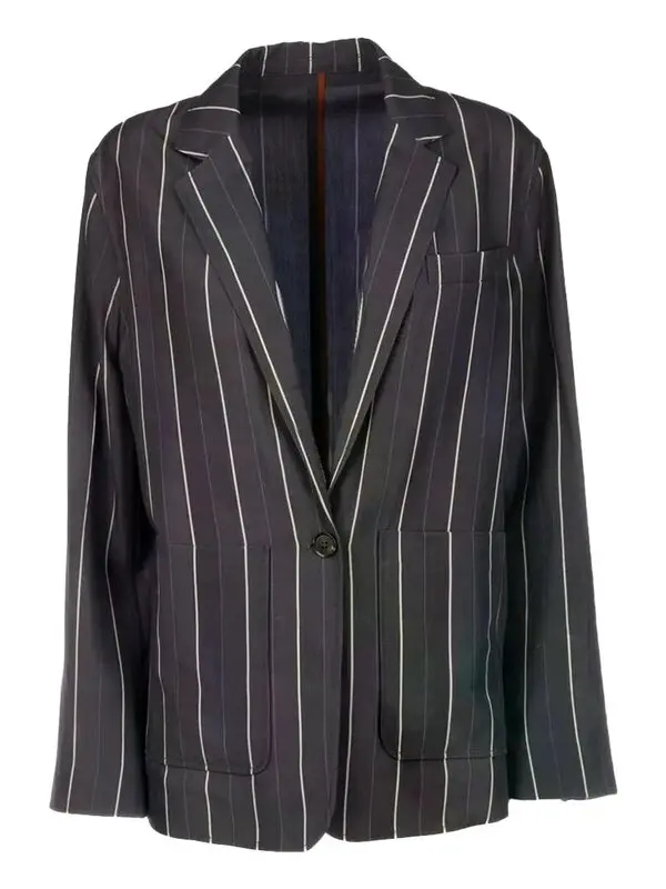 Paul Smith Striped Single-breasted Blazer - Blue