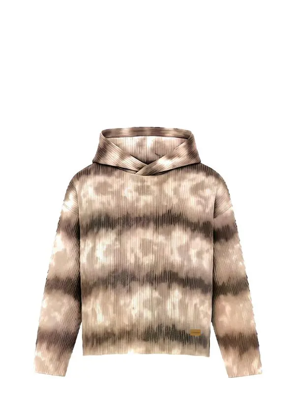 MAISON HIDEOUT Cloud Pattern Cropped Hoodie - Neutrals