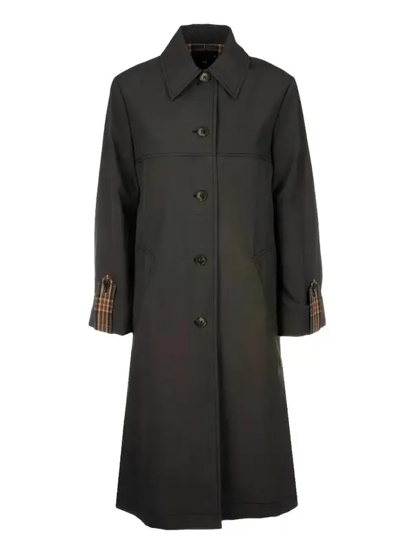 Paul Smith Button Cuff Trench Coat - Black