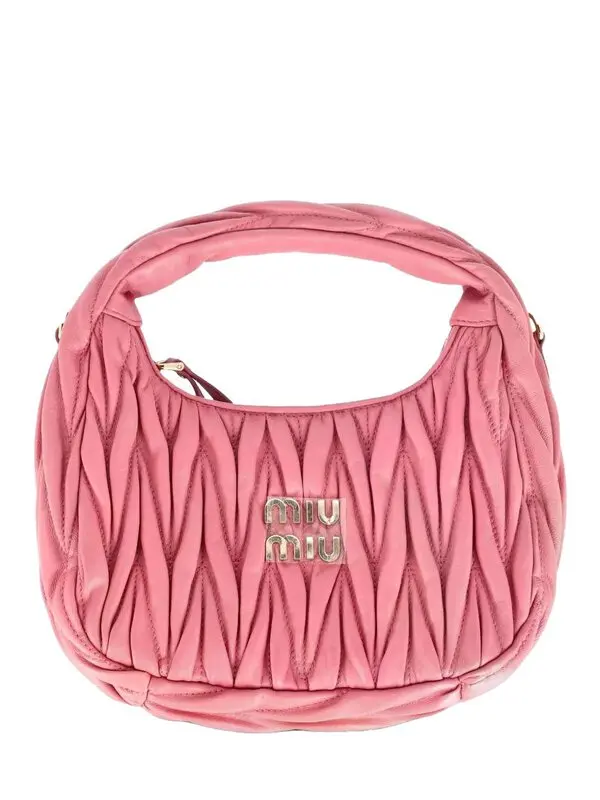 Miu Miu Wander Matelassé Leather Tote Bag - Pink