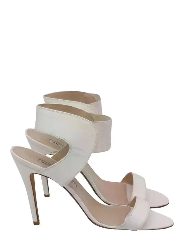 Manolo Blahnik Elasticated-strap Leather Sandals - White