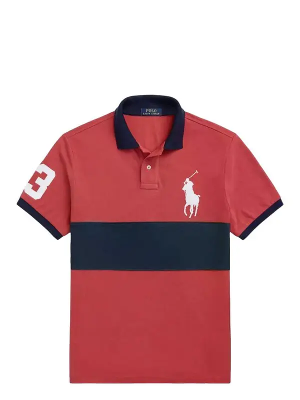 Polo Ralph Lauren Colour-block Big-logo Polo Shirt - Red