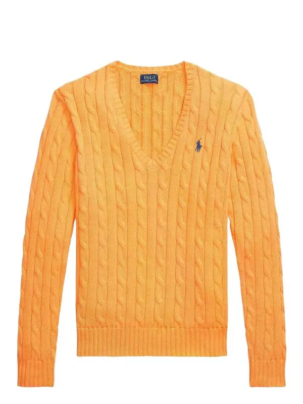 Polo Ralph Lauren Cable-knit V-neck Sweater - Orange