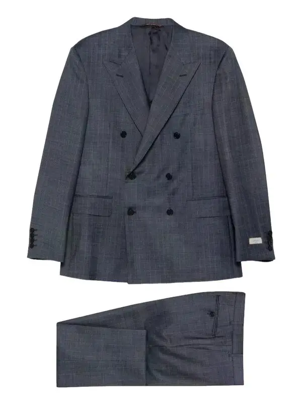 Canali Double-breasted Pinstripe Suit - Blue