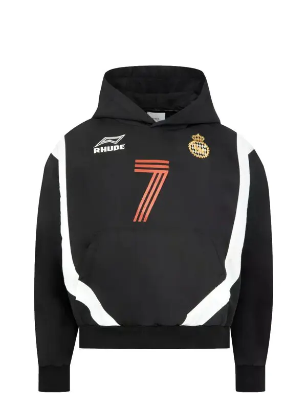 Rhude Lago Soccer Jersey Hoodie - Black