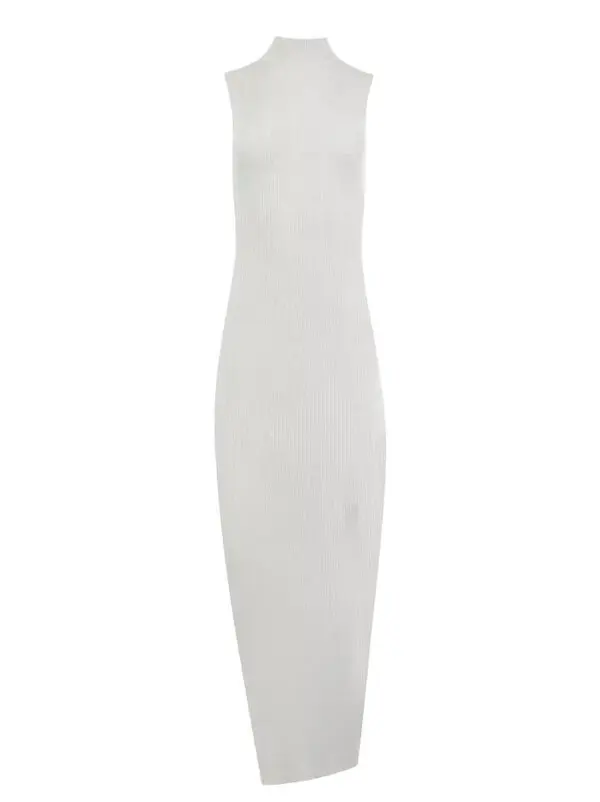 Rick Owens Turtleneck Ribbed Dress - White