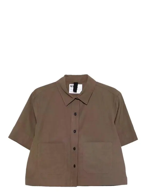 MARGARET HOWELL Pocket Cropped Shirt - Brown