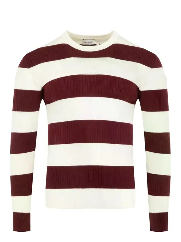 Moncler Striped Crew-neck Sweater - Red