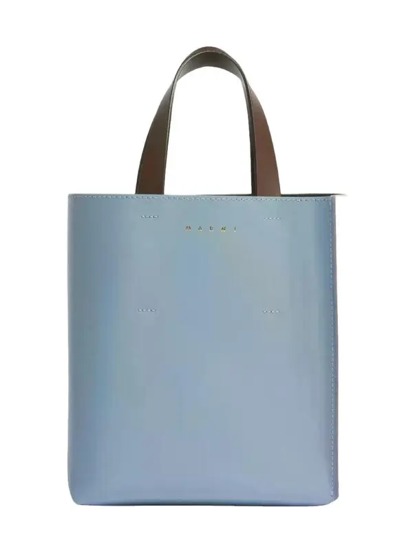 Marni Museo Color-block Leather Tote Bag - Blue
