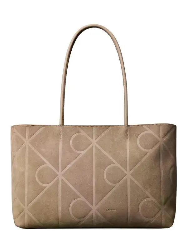 Calvin Klein Embossed Tote Bag - Neutrals