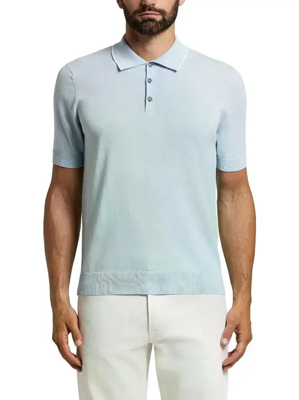 Peserico Buttoned Polo - Blue