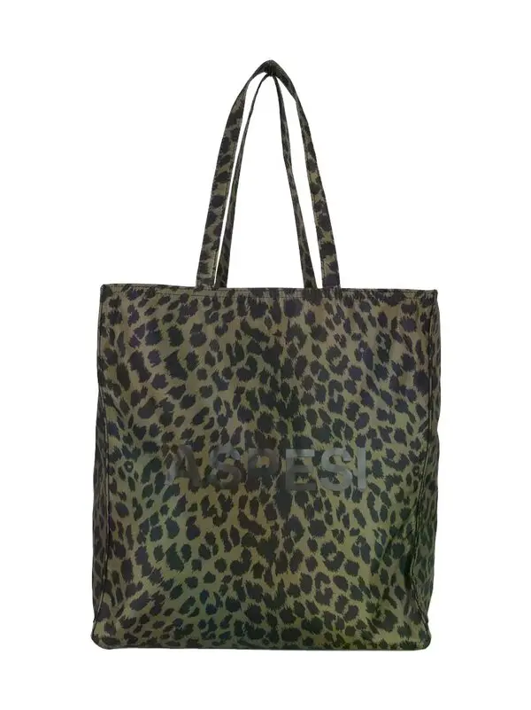Aspesi Animal Print Shopper Bag - Green