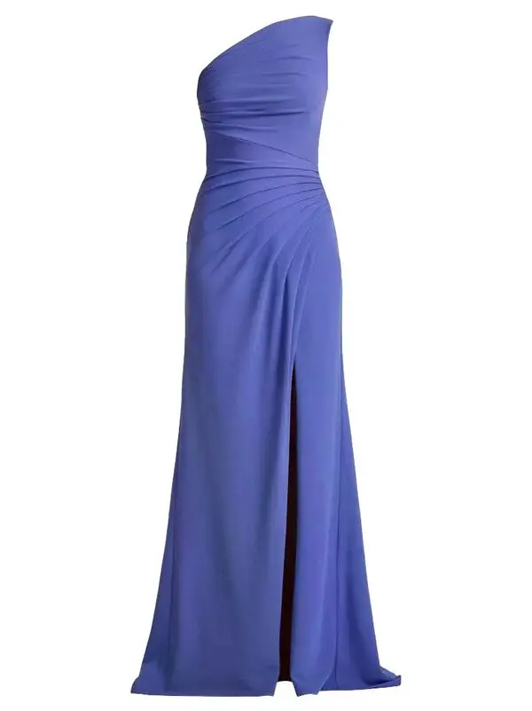 Tadashi Shoji One-shoulder Gown With Slit - Purple