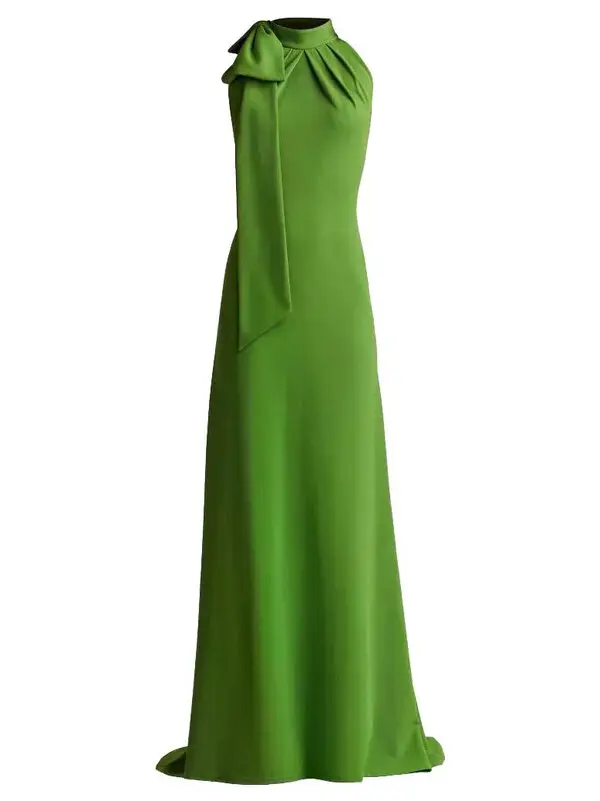 Tadashi Shoji Bow Halterneck Gown - Green