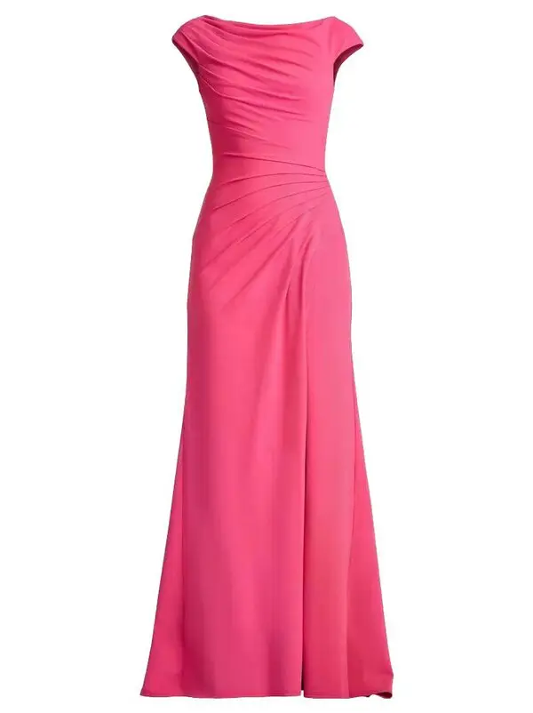 Tadashi Shoji Draped Slit Dress - Pink