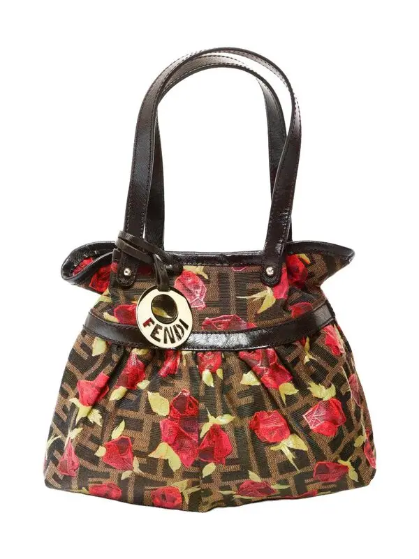 Fendi Zucca Floral-pattern Bucket Bag - Brown