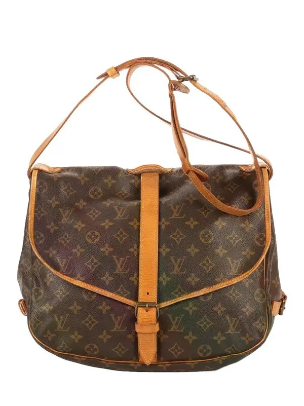 LOUIS VUITTON Monogram Saumur Shoulder Bag - Brown