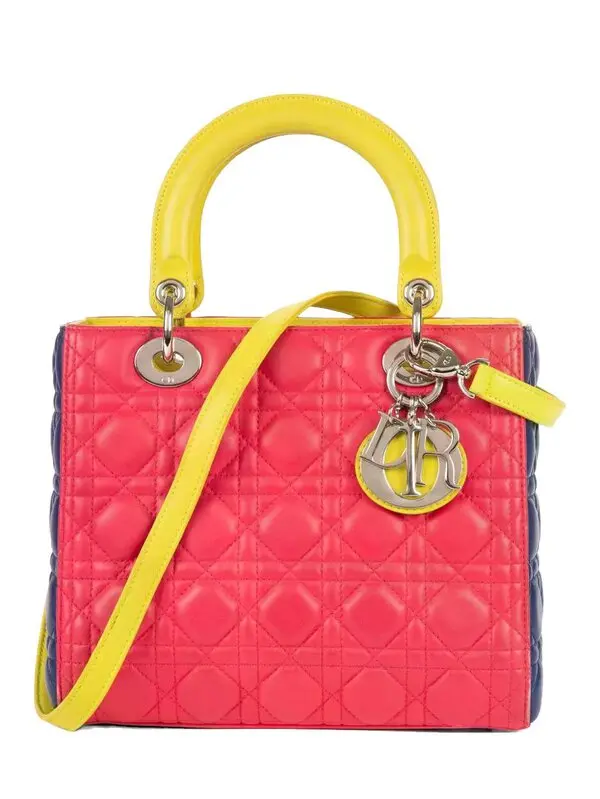 Dior Lady Quilted Leather Tote Bag - Pink
