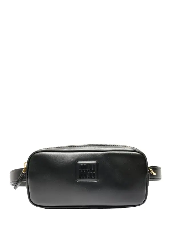 Miu Miu Logo Leather Belt Bag - Black