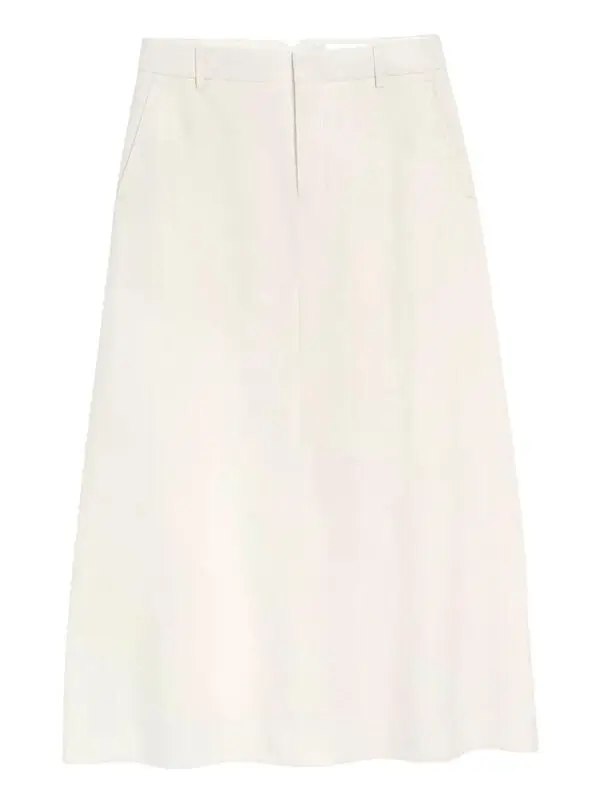Ami A-line Midi Skirt - White