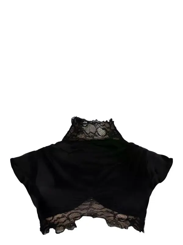 DI PETSA Midnight Lace Crop Top - Black