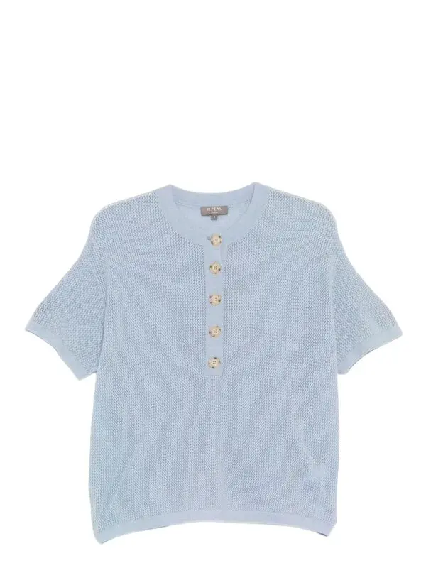N.peal Open-stitch Top - Blue